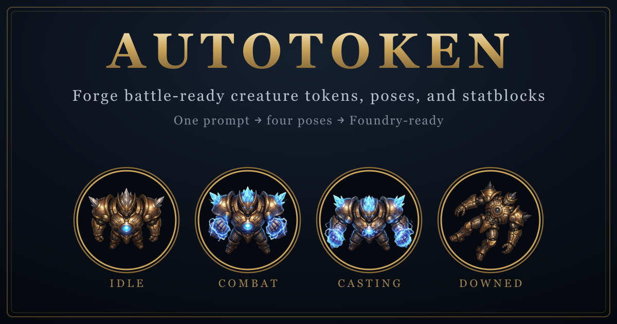 AutoToken — Tabletop Creature Workshop